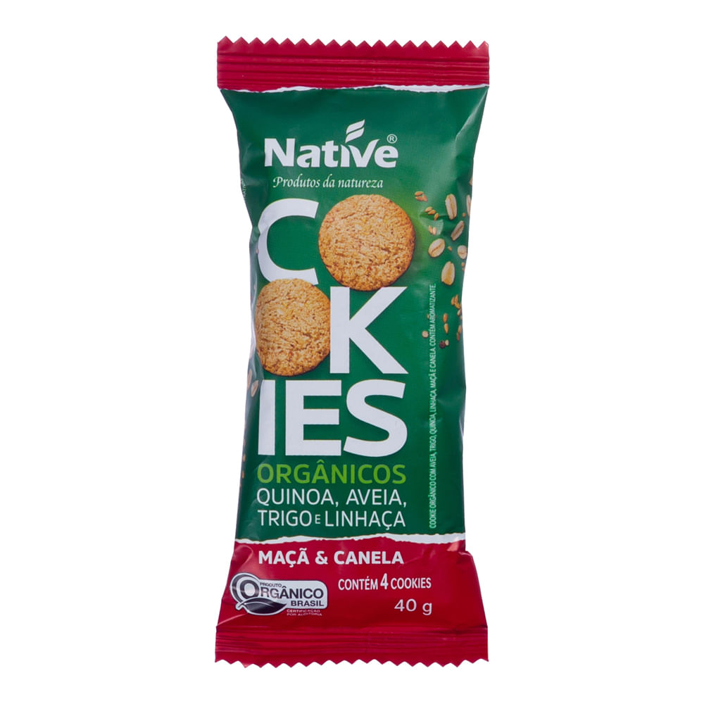 Cookies Orgânico Native Maça E Canela 40g - Casa Santa Luzia