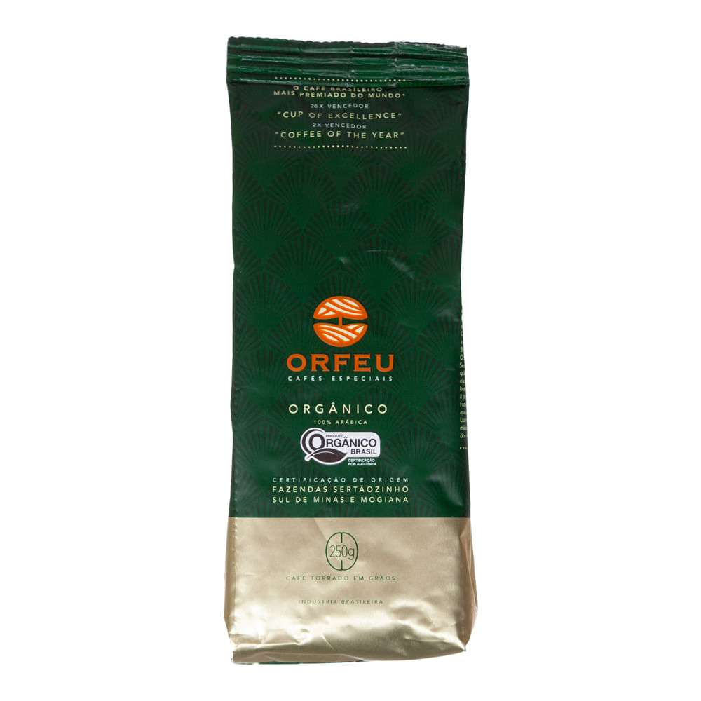 Café Orfeu Torrado Em Grão Orgânico 250g - Casa Santa Luzia