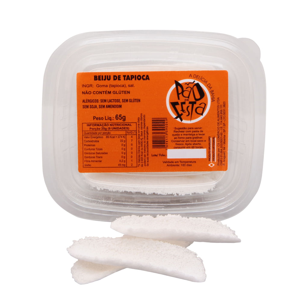Beiju de tapioca Pão de Festa 65g - Casa Santa Luzia