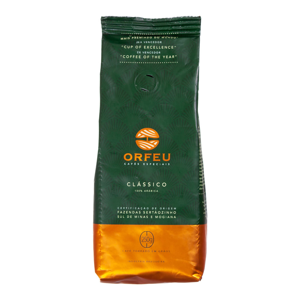 Café Orfeu Torrado Em Grãos Clássico 250g - Casa Santa Luzia