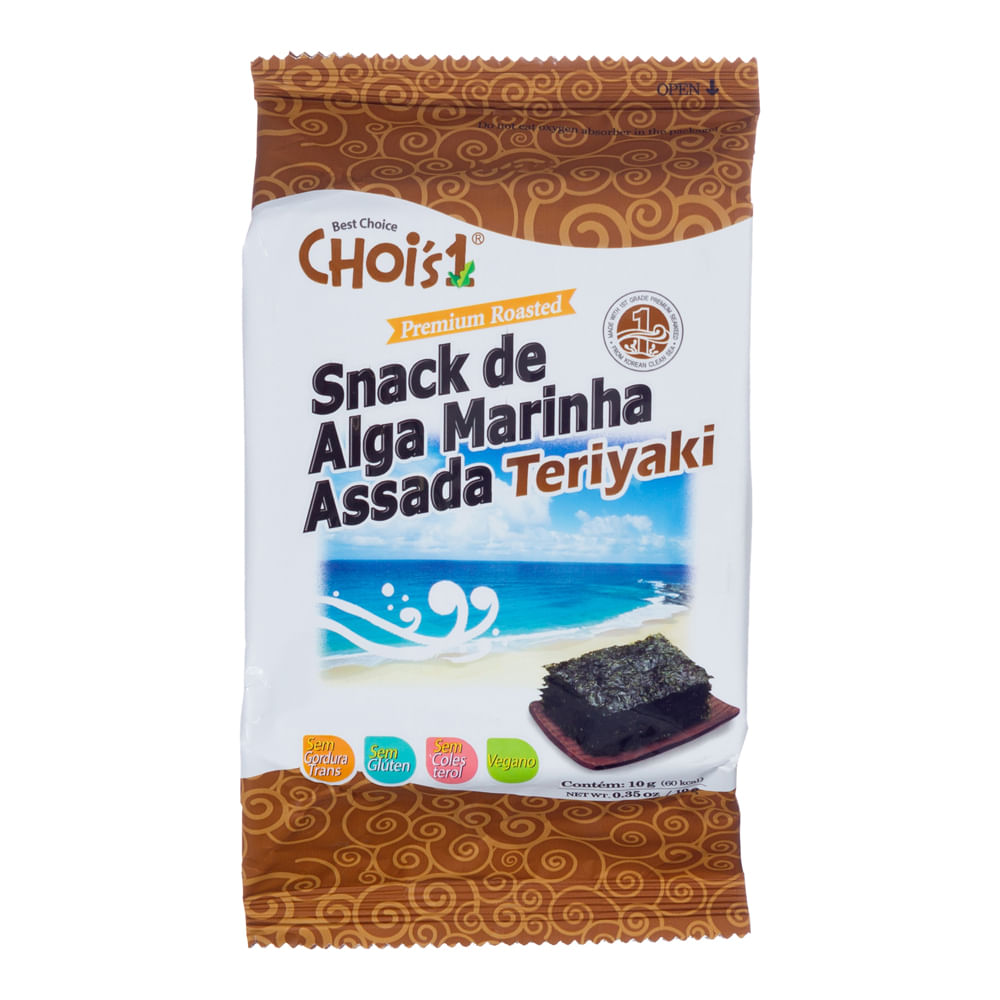 Snack de Alga Marinha Assada Teriyaki Choi’s 10g - Casa Santa Luzia