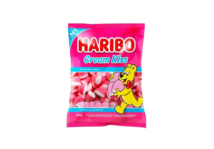 Balas de Gelatina Cream Kiss Haribo 100g - Casa Santa Luzia