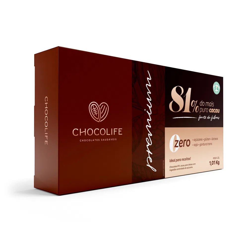 Chocolate 81% Cacau Premium Chocolife 1,01kg - Casa Santa Luzia