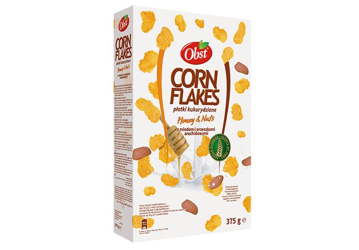 Cereal Corn Flakes Mel e Nuts Obst 375g - Casa Santa Luzia
