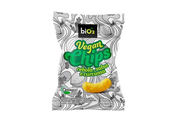 Chips Sabor Cebola, Salsa e Cúrcuma Orgânico Vegano Bio2 40g - Casa ...