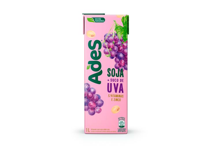 Bebida de Soja Sabor Uva Ades 1L - Casa Santa Luzia
