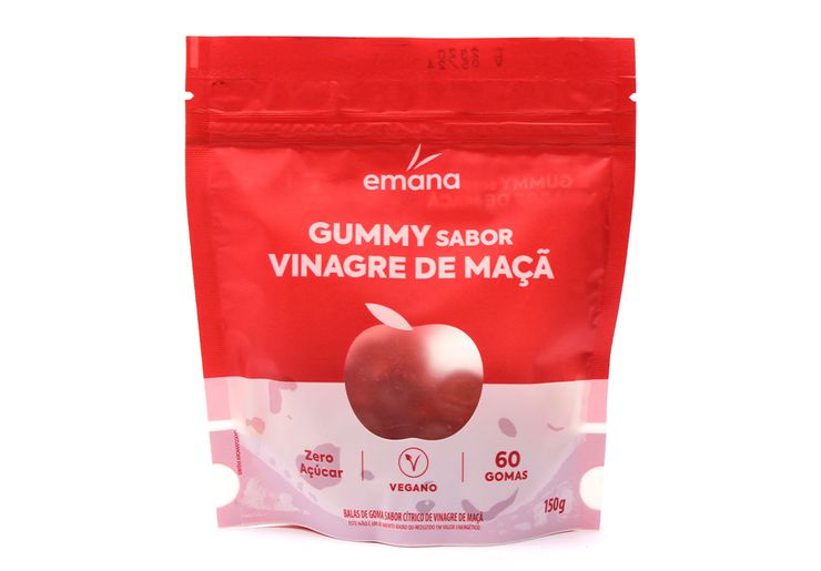 Suplemento Alimentar em Goma Gummy Sabor Vinagre de Maçã Emana 150g ...