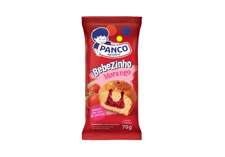 Bolo De Baunilha Com Recheio De Morango Bebezinho Panco 70g - Casa ...