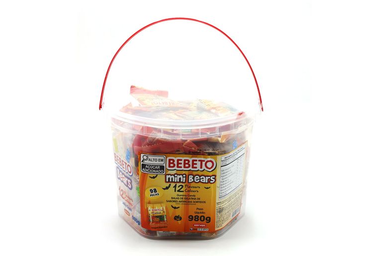Balas de Gelatina de Sabores Sortidos Bebeto Mini Bears Kervan 980g ...