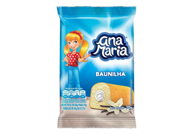Bolinho Sabor Baunilha Ana Maria 70g - Casa Santa Luzia